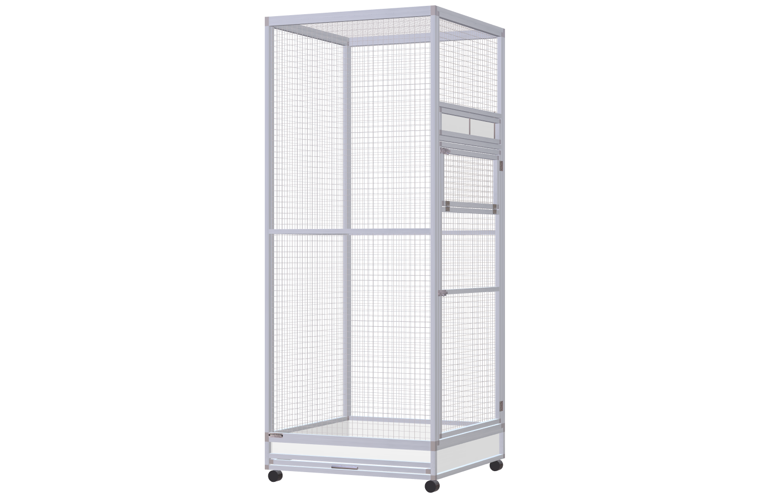 Edelstahl Zimmervoliere (Silbergrau eloxiert) – volierenbau