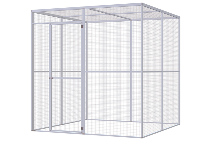 Edelstahl Großraumvoliere Silbergrau | Volierenbau Rübenach – Rübenach VolierenSystembau